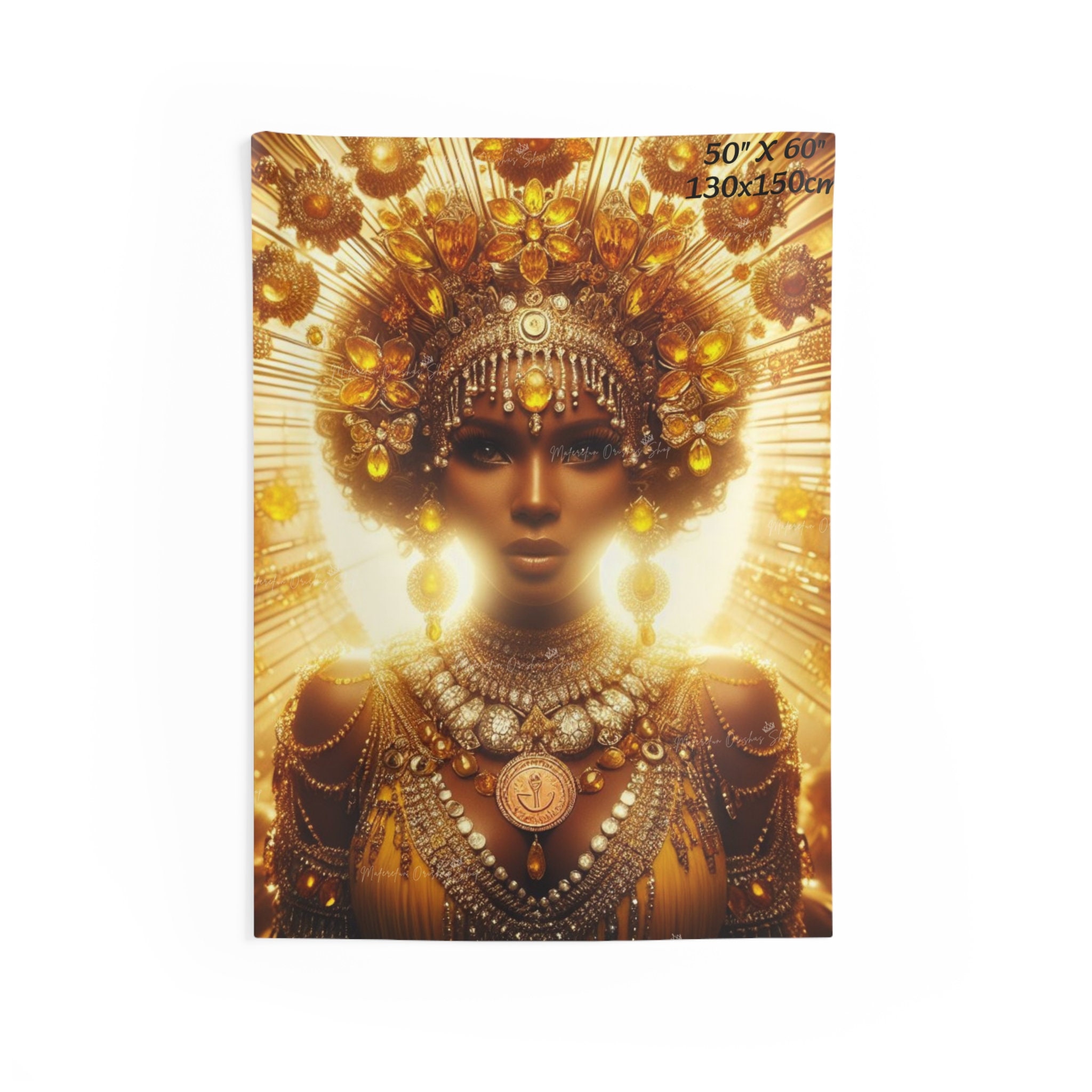 OSHUN 4 Tapestry, Regla De Ocha, Wall Art Tapestries, Throne Cloth ...