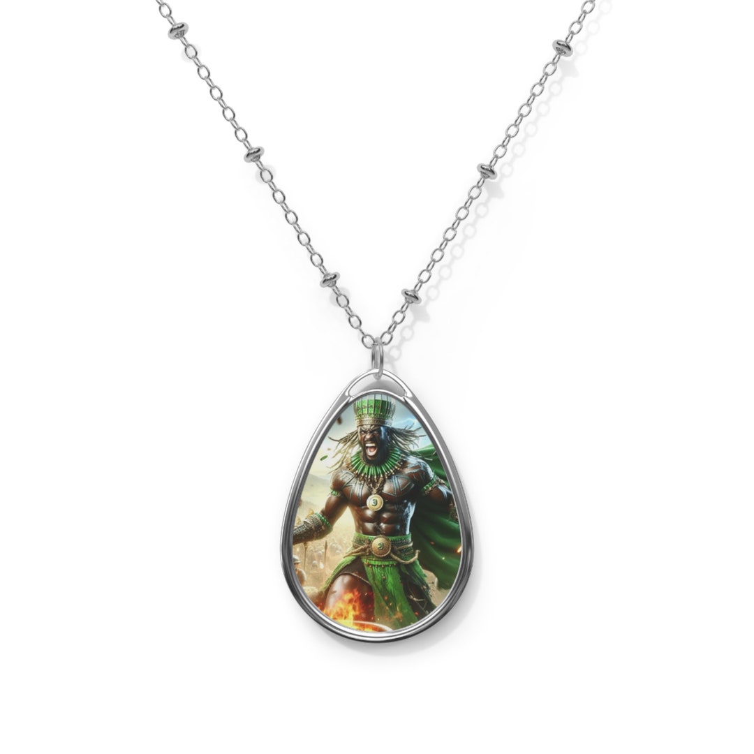 Pendant With OGGUN 7 Design, Orisha Oggun Silver Necklace, Orisha ...