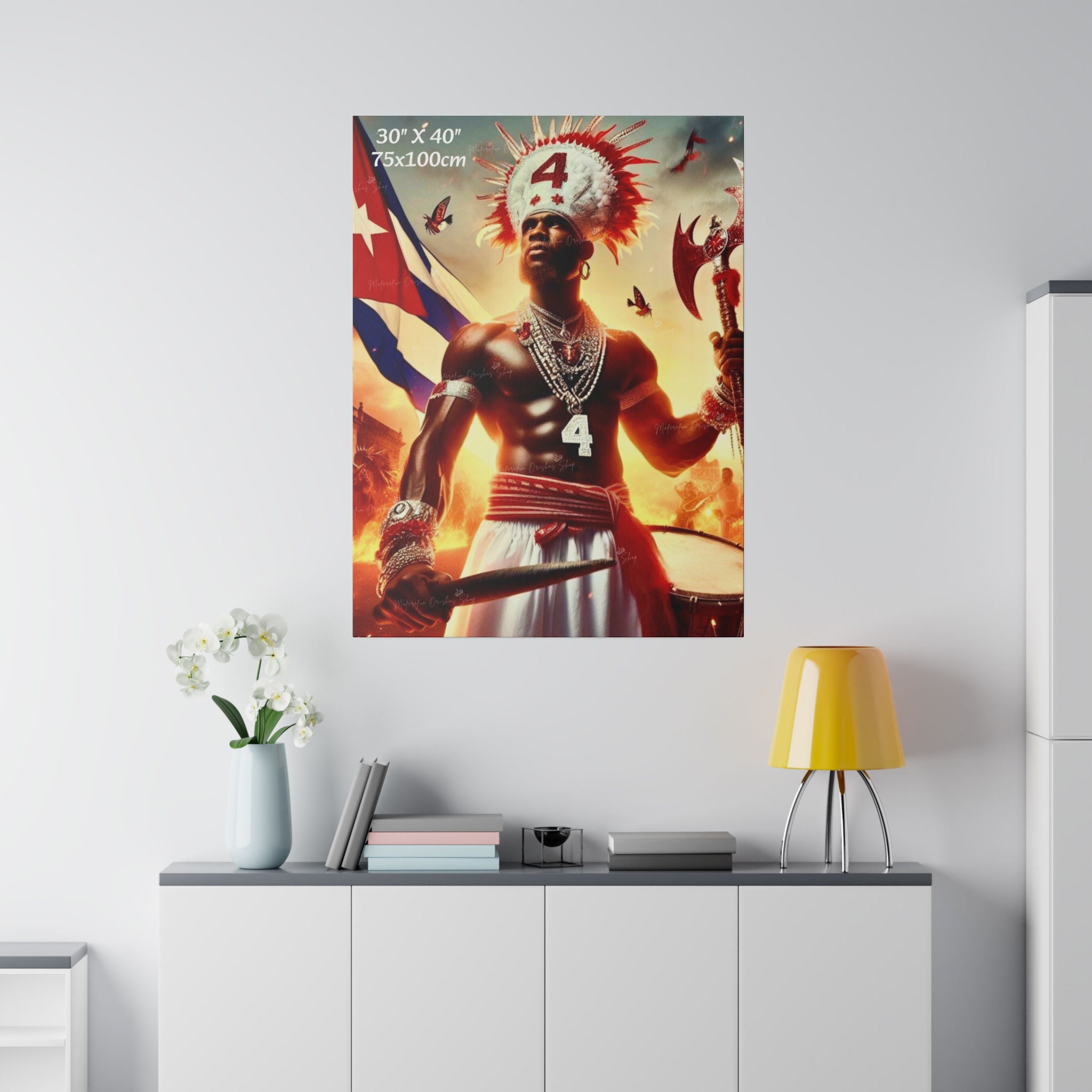 Personalized Matte Canvas Painting, With Design of the Orisha SHANGO ...