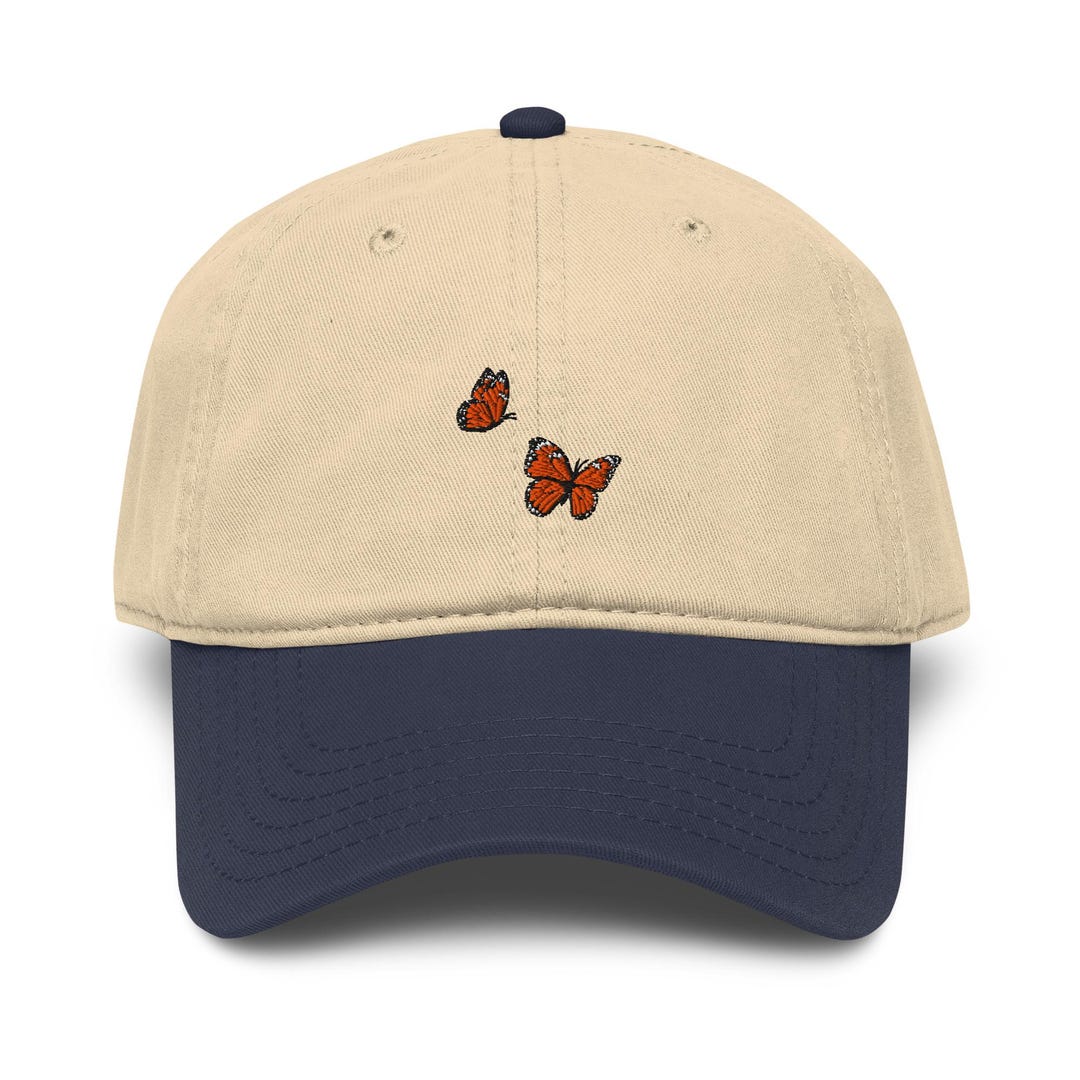 Monarch Butterfly Embroidered Baseball Cap | Garment Washed, Adjustable ...