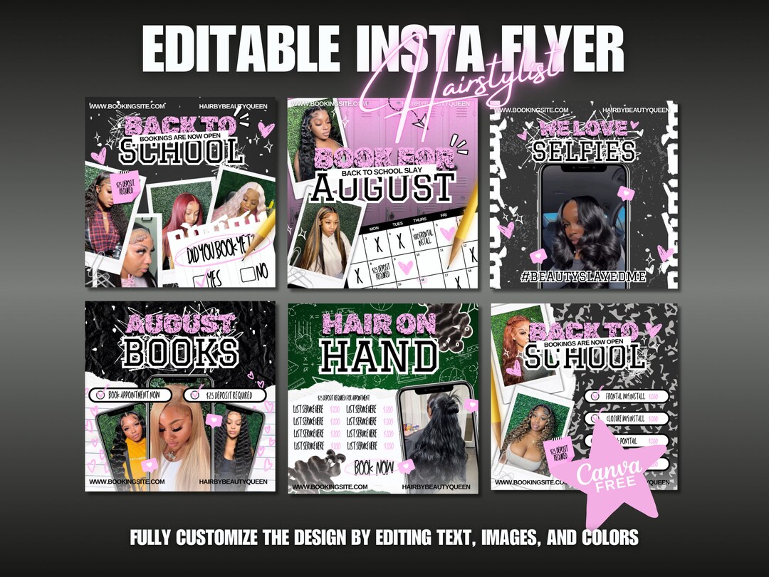 Beauty Instagram Posts, Back to School Flyers, IG CANVA Design Template ...