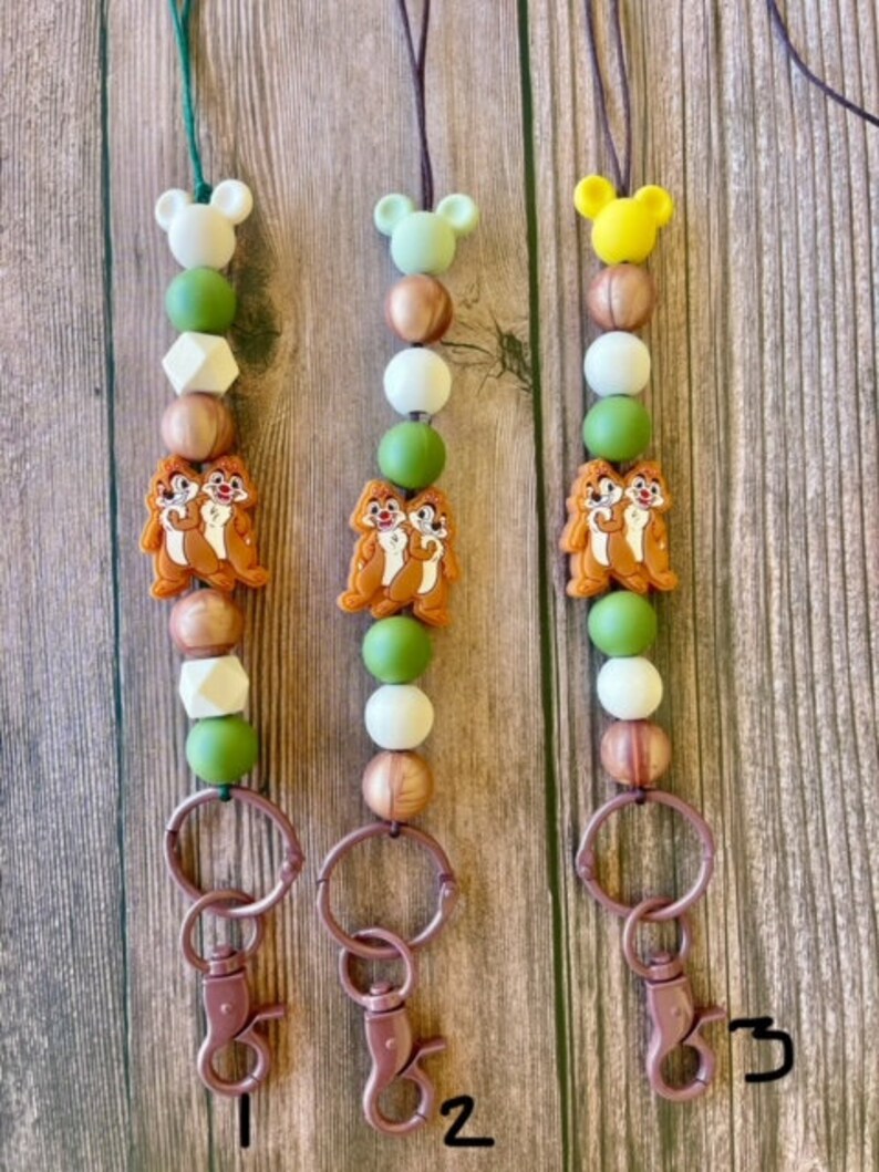 Disney's Fort Wilderness Inspired Chip and Dale Badge Lanyard Keychain ...