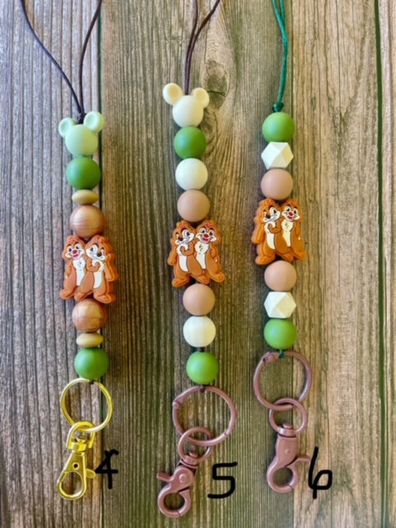 Disney's Fort Wilderness Inspired Chip and Dale Badge Lanyard Keychain ...