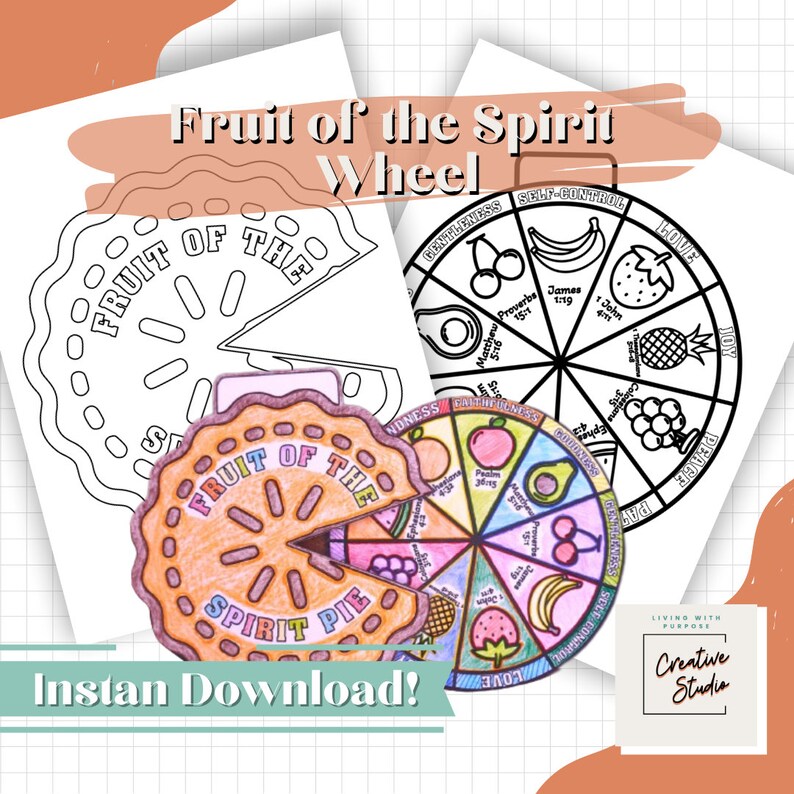 DIGITAL | Fruit of the Spirit Wheel | Printable Bible Activity ...