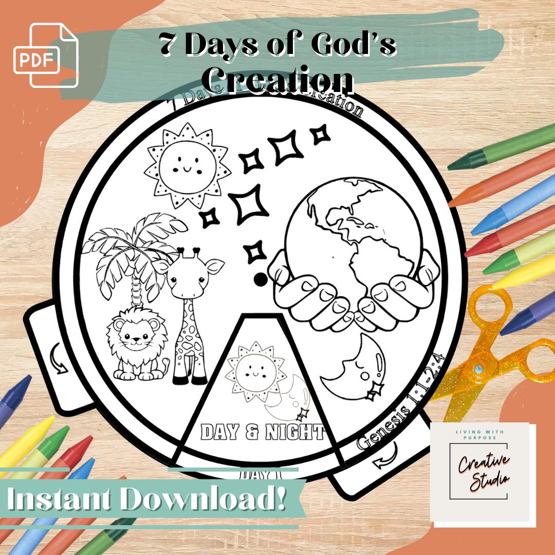 DIGITAL | KJV 7 Days of God's Creation | Printable Bible Activity ...