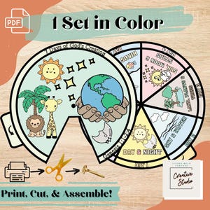 DIGITAL | KJV 7 Days of Creation | Printable Bible Activity ...