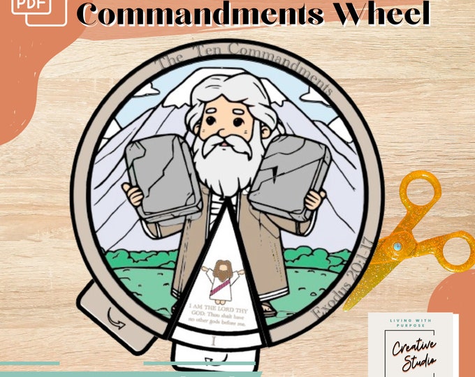 Ten Commandments Coloring Wheel SPANISH | Bible Story Wheel | Printable ...