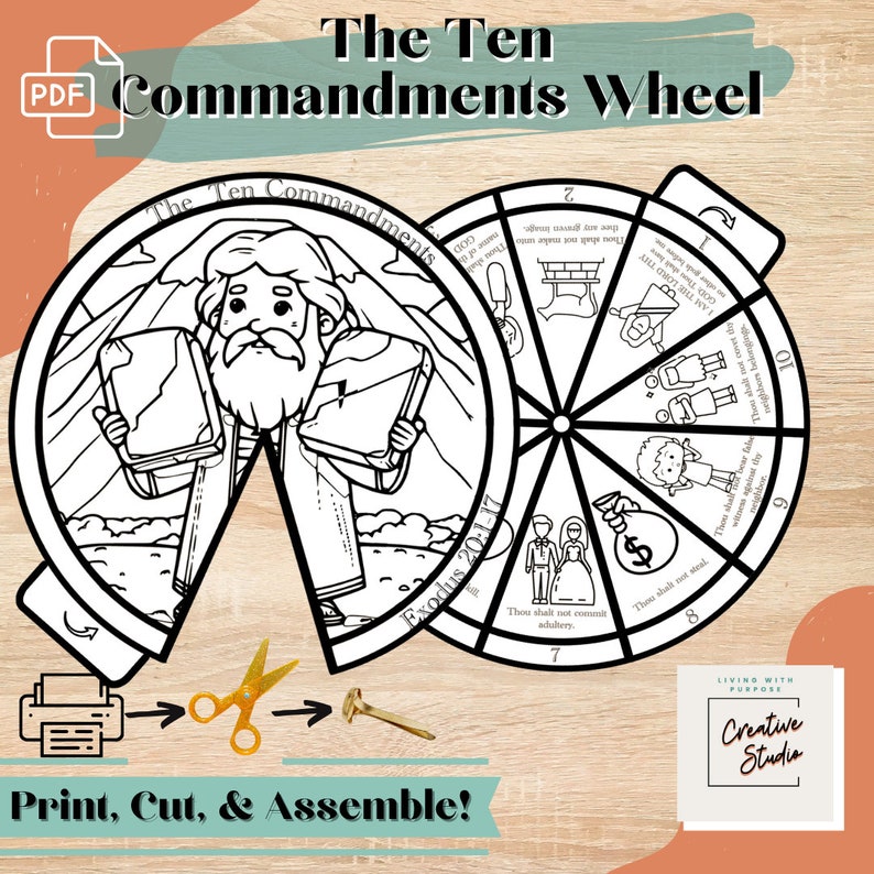 DIGITAL | Set of 4 Bundle | KJV Ten Commandments | Printable Bible ...