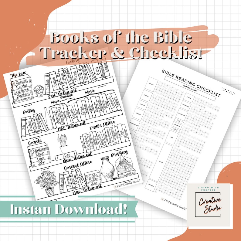 DIGITAL | Books of the Bible Tracker & Checklist | Old Testament | New ...