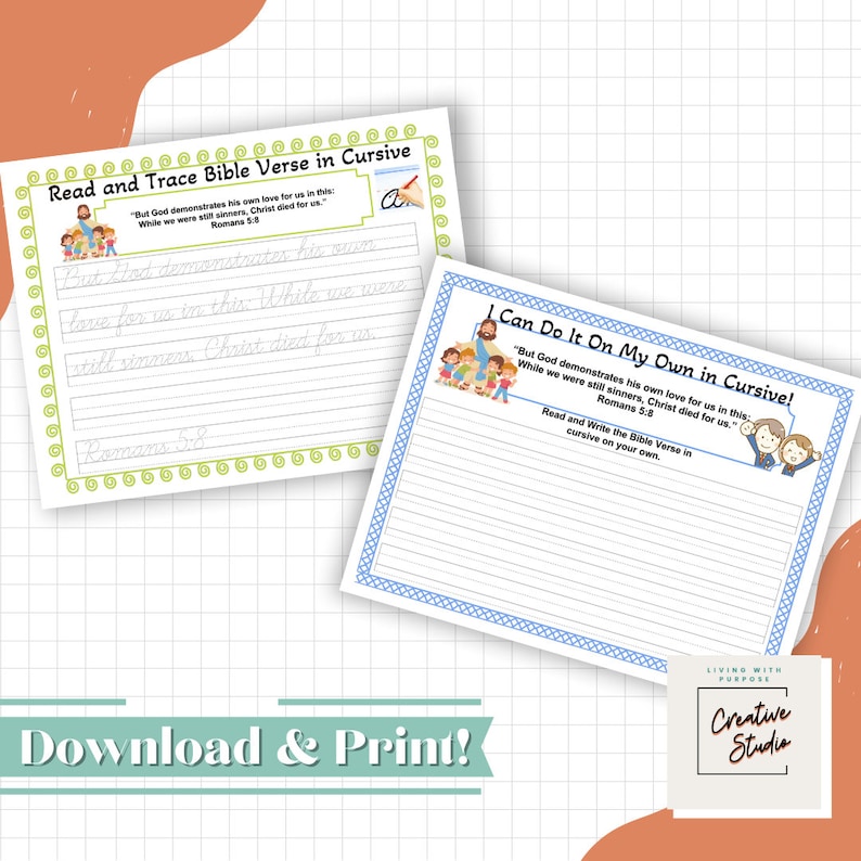 DIGITAL | Romans 5:8 Scripture Tracing Sheet | Bible Memory Verse ...