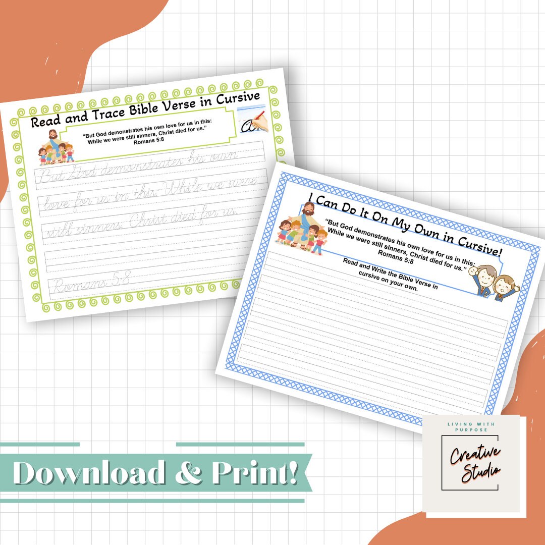 DIGITAL | Romans 5:8 Scripture Tracing Sheet | Bible Memory Verse ...