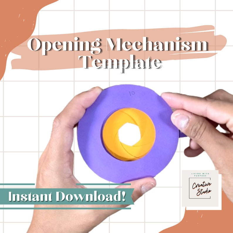 Opening Mechanism | Iris Shutter | Candy Dome Shutter | Digital Template | Handmade Gift Ideas ...