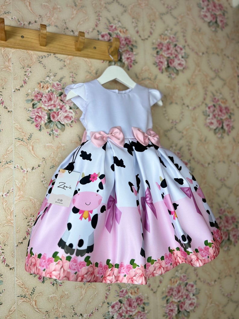 Cow Girl Dress, Cowgirl, Cow. Farm Dress, Cow Birthday Outfit, Farm ...