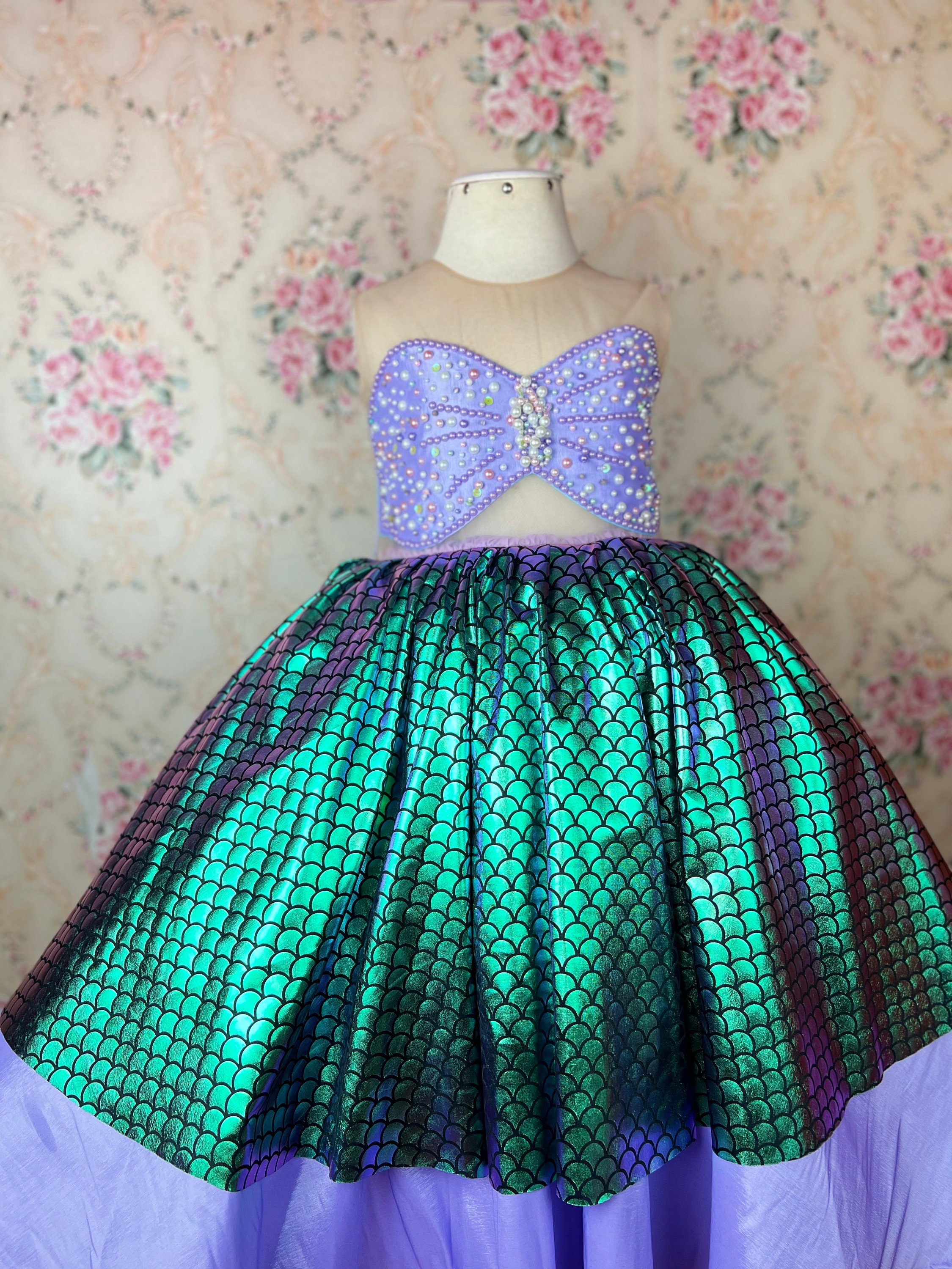 Mermaid Dress. Mermaid Costume. Knee Length Puffy Mermaid Dress for ...