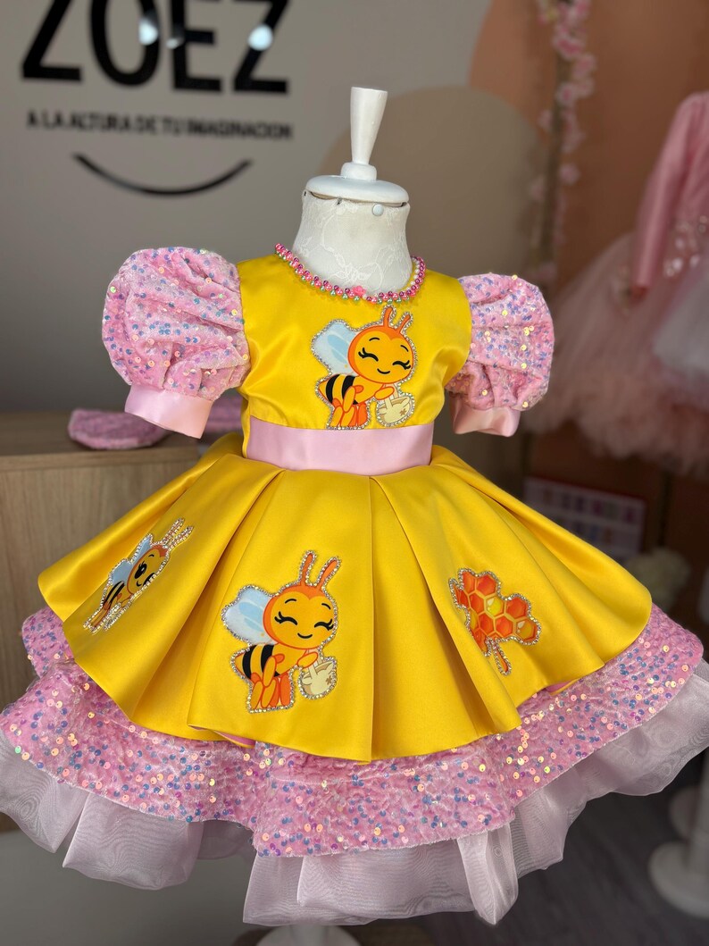 Bee Dress. Bee Birthday Girl Dress. Bee Costume. Long Fluffy Bumblebee ...
