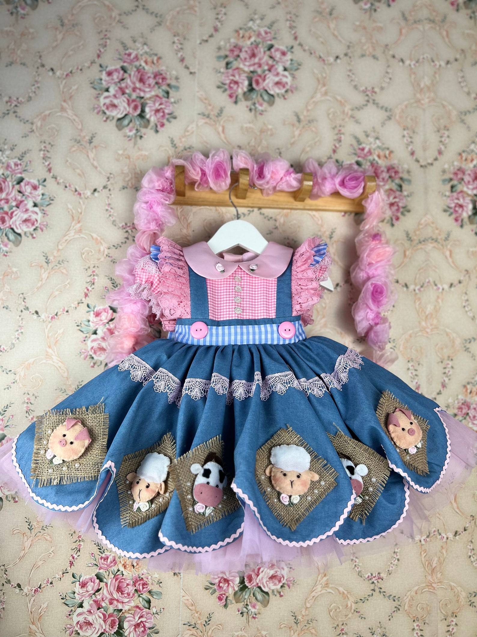 Baby Farm Dress, Cow Birthday Outfit, Farm Animals, Dresses for Girls ...
