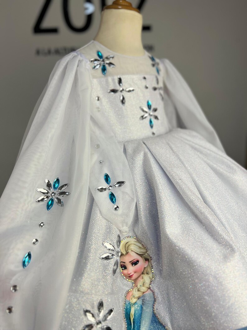 Costume Inspired by a Frozen With Cape for Girls. Girl's Blue Dress ...