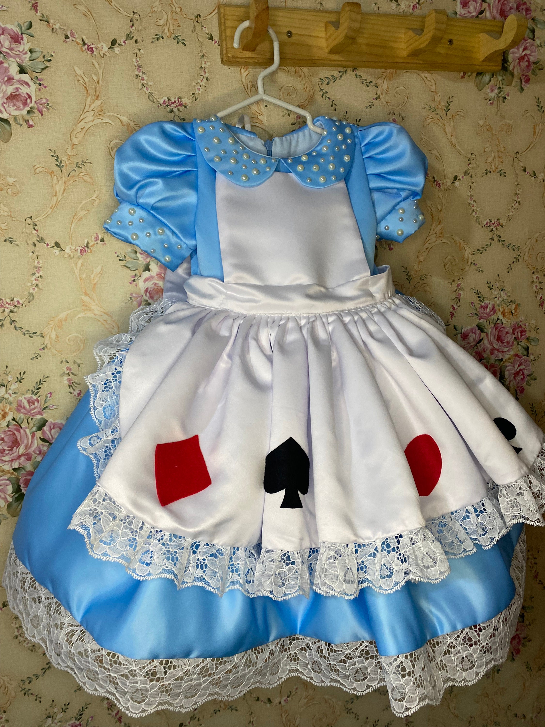 Alice Dress, Blue and White Girl Dress, Free Shipping, Alice Birthday ...