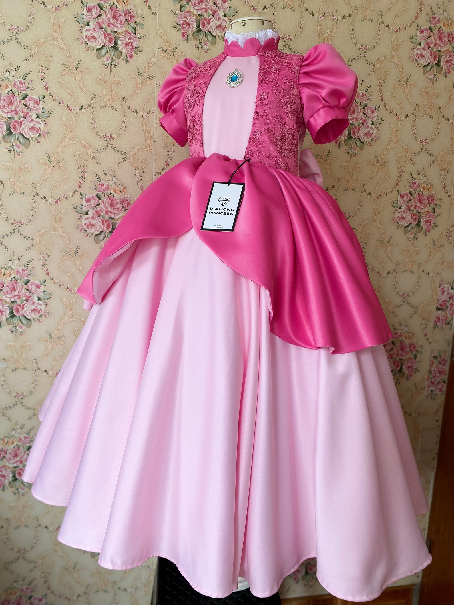 Girls Peach Party Dress, Custom Color Elegant Dress, Birthday Dress ...