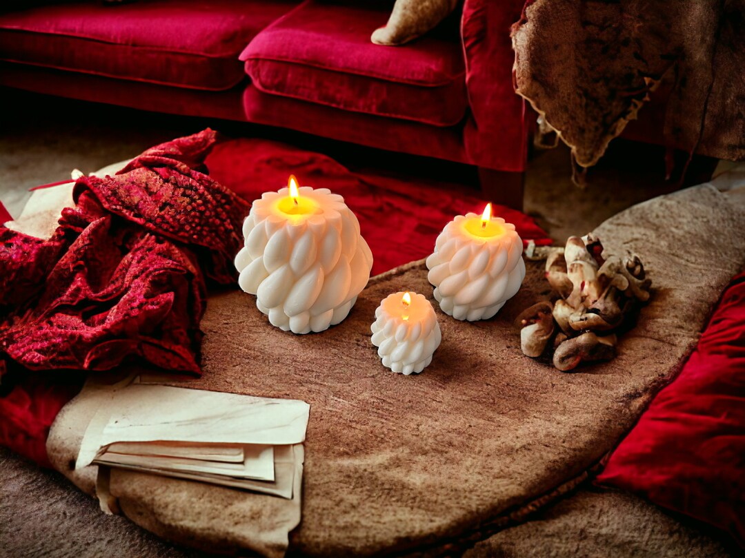 Set of 3 Handmade Natural Candles, Candle, Shaped Candle, Handmade, - Etsy