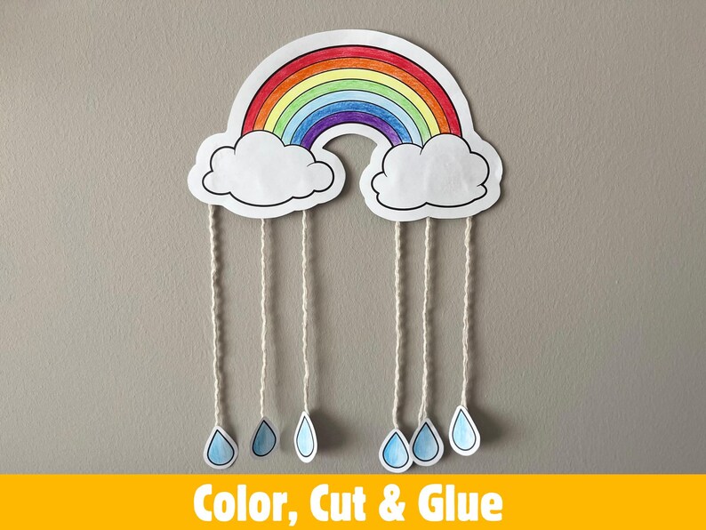 Printable Rainbow Hanging Craft | DIY Weather Activity for Kids | Color ...