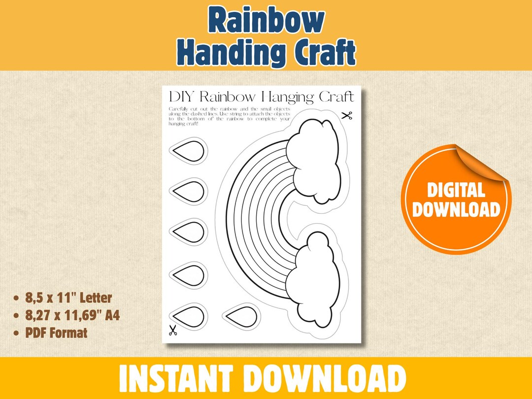 Printable Rainbow Hanging Craft | DIY Weather Activity for Kids | Color ...