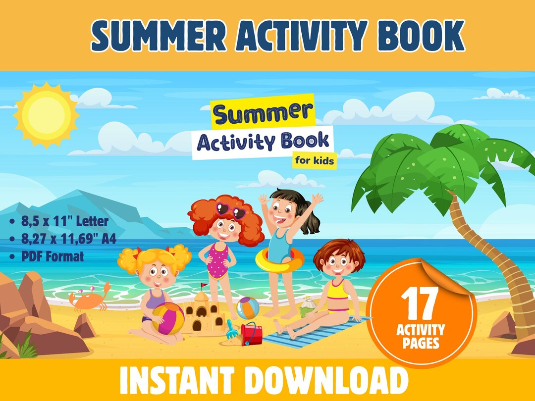 Summer Activity Book for Kids | 19 Printable Pages | Mazes, Writing ...
