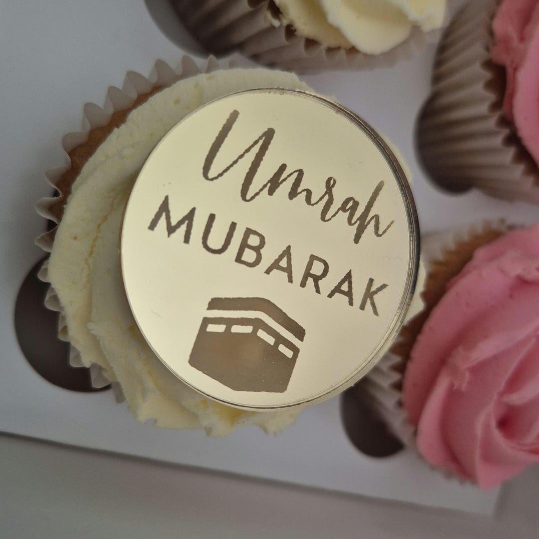 Umrah Mubarak Cupcake Topper, Umrah Cake Charm, Acrylic Cake Charm ...