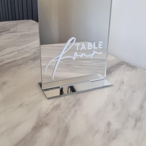 Silver Mirror Acrylic Table Numbers-mirror Silver Acrylic Sign-modern ...