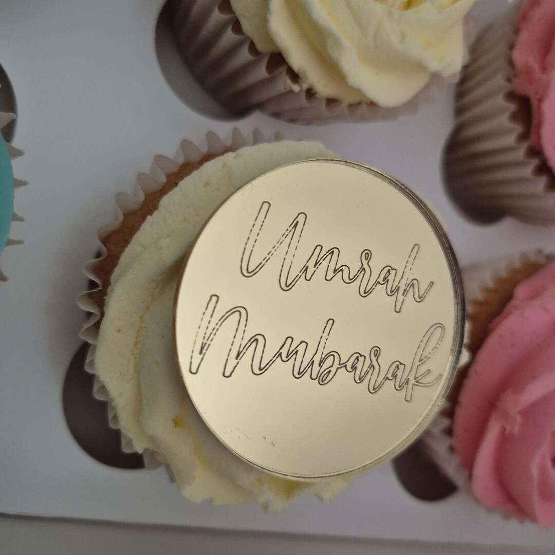 Umrah Mubarak Cupcake Topper, Umrah Cake Charm, Acrylic Cake Charm ...