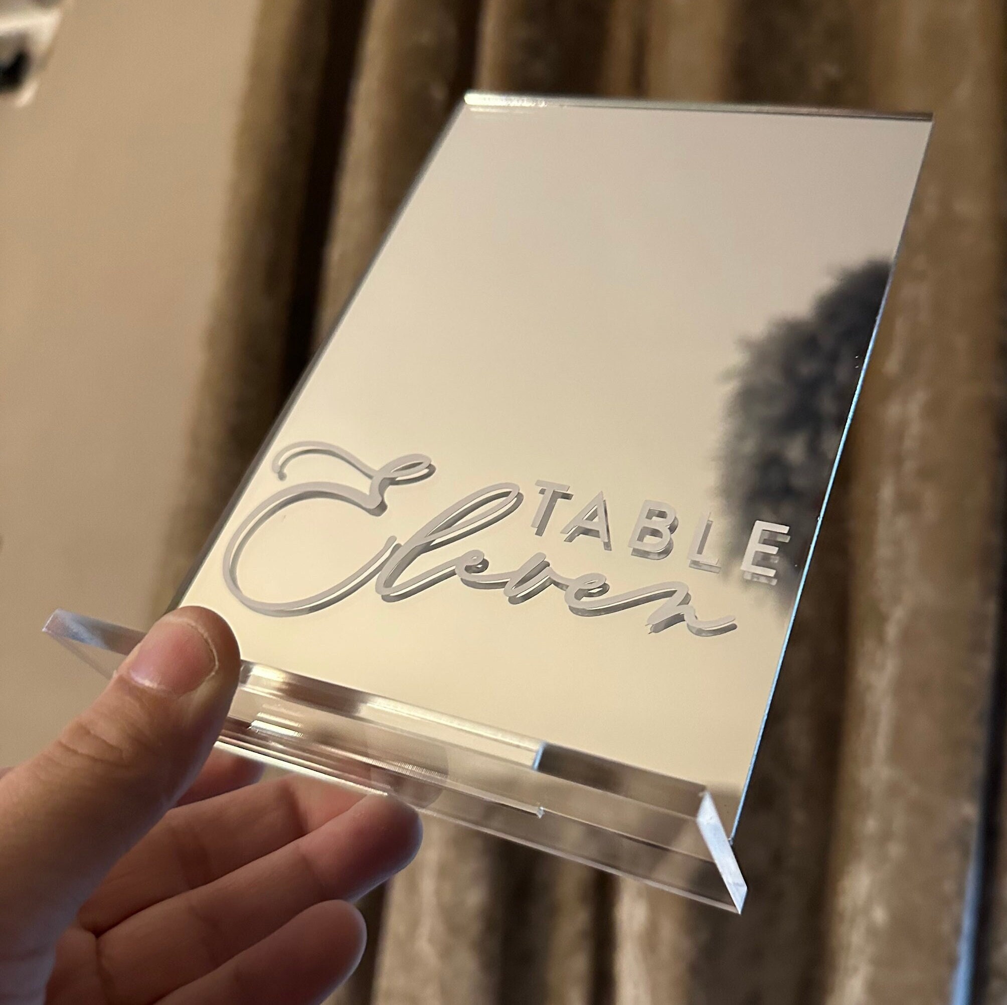 Silver Mirror Acrylic Table Numbers-mirror Silver Acrylic Sign-modern ...