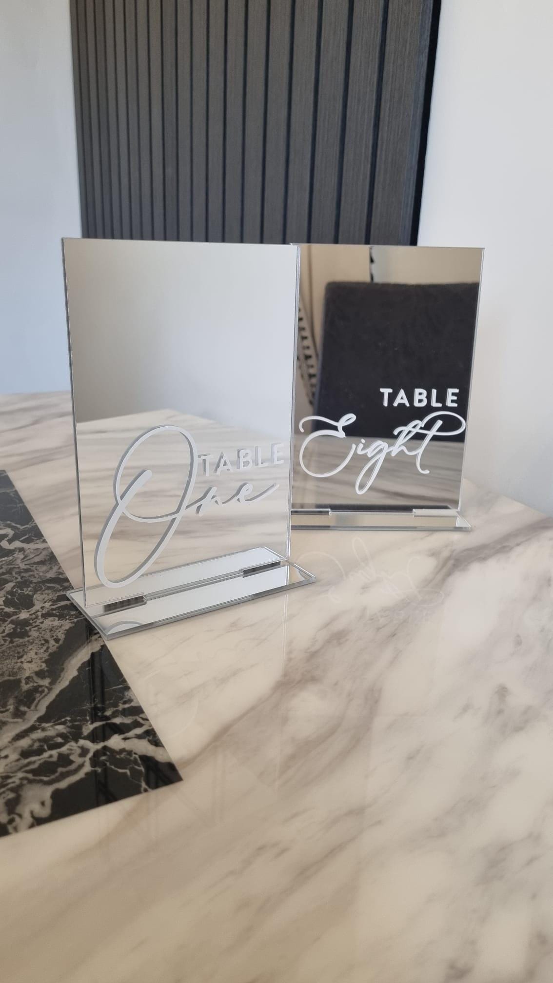 Gold Mirror Acrylic Table Numbers - Mirror Gold Acrylic Sign - Table ...