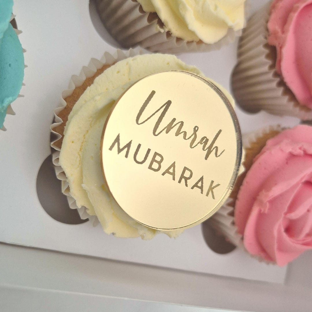 Umrah Mubarak Cupcake Topper, Umrah Cake Charm, Acrylic Cake Charm ...