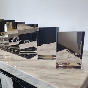 Silver Mirror Acrylic Table Numbers-mirror Silver Acrylic Sign-modern ...