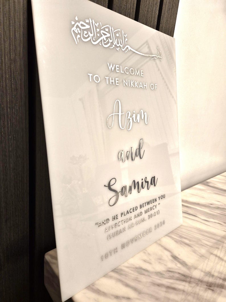 Nikkah Sign, Nikkah Welcome Sign, Acrylic Wedding Welcome Sign, Custom ...