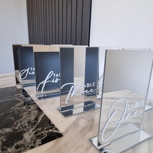 Silver Mirror Acrylic Table Numbers-mirror Silver Acrylic Sign-modern ...