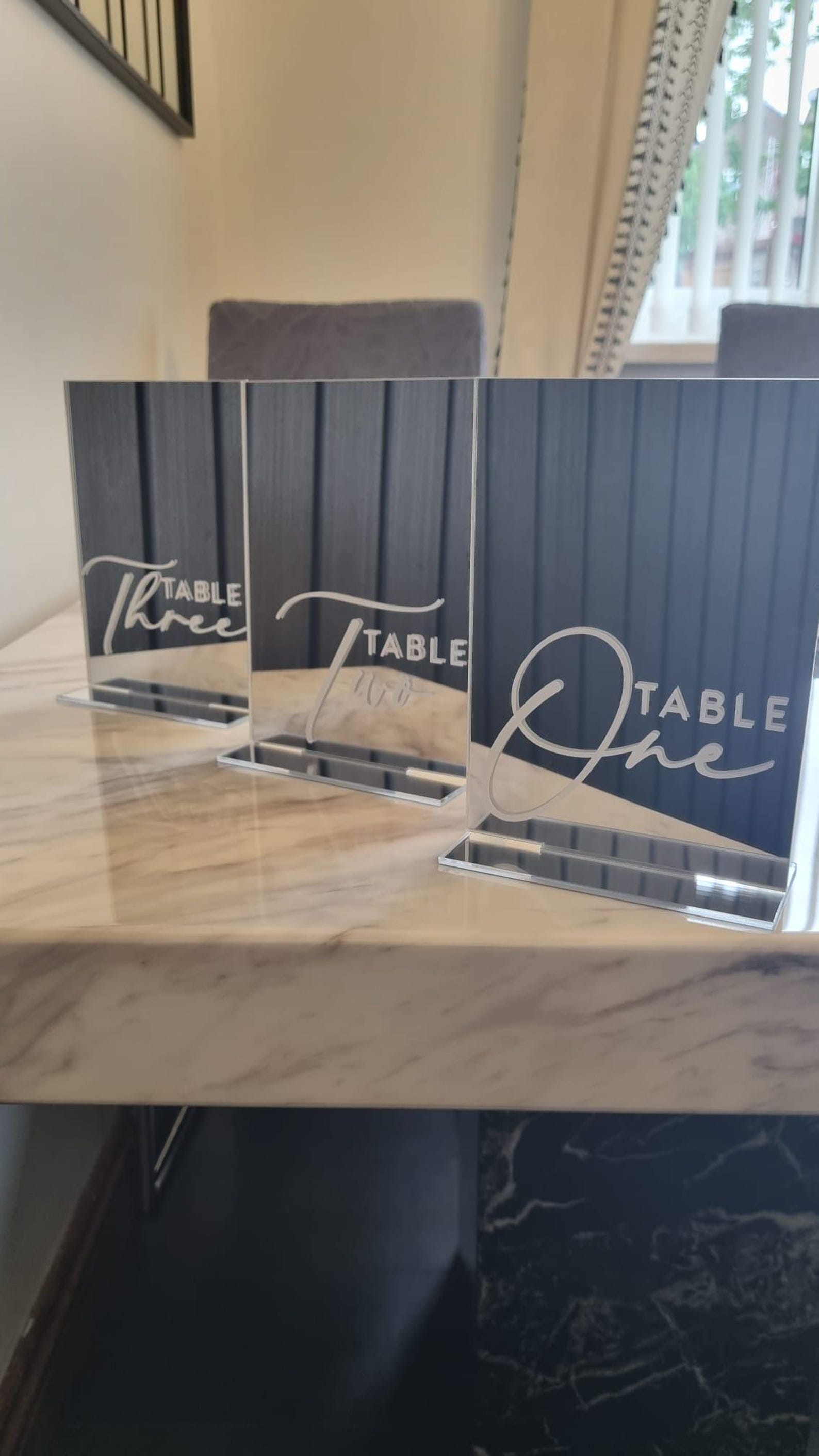 Gold Mirror Acrylic Table Numbers - Mirror Gold Acrylic Sign - Table ...