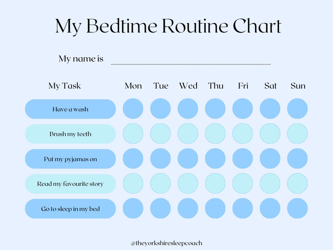 Bedtime Routine Reward Chart - Etsy