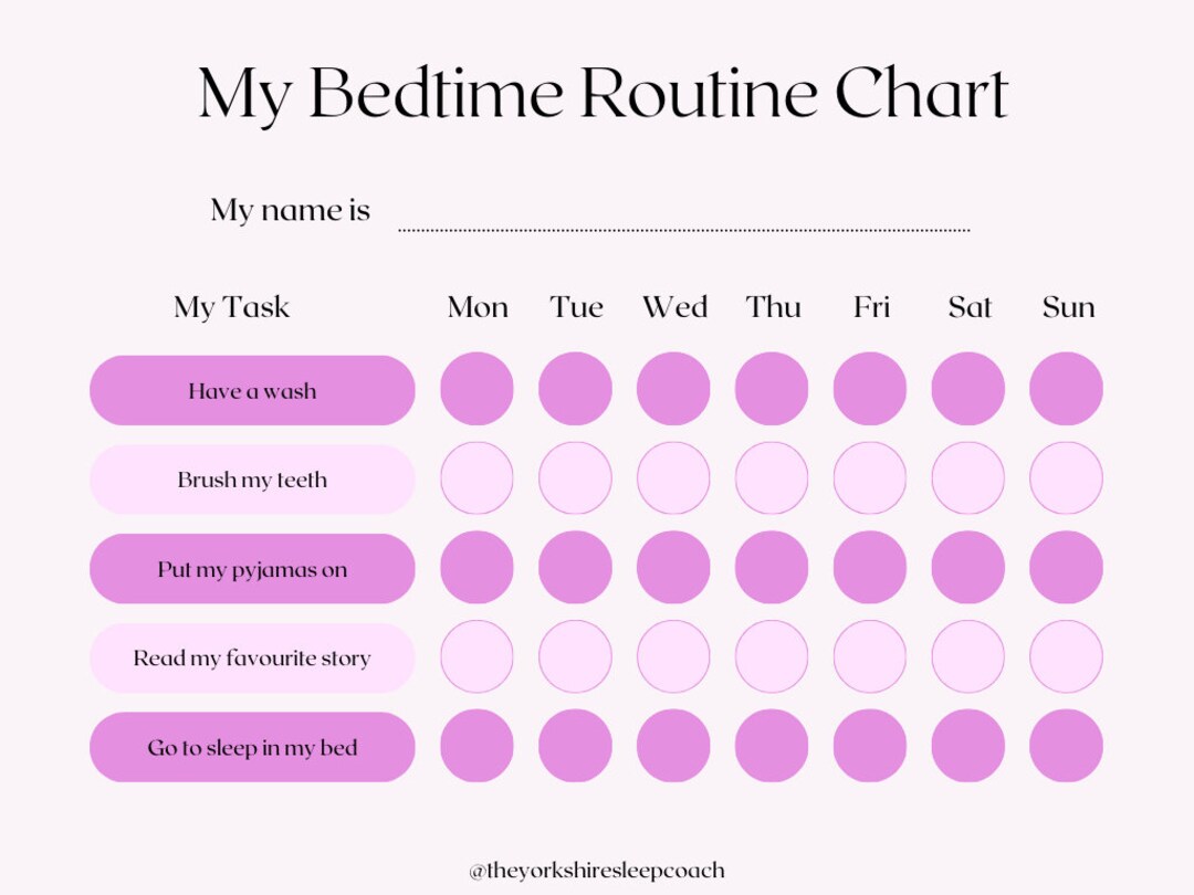 Bedtime Routine Reward Chart - Etsy UK