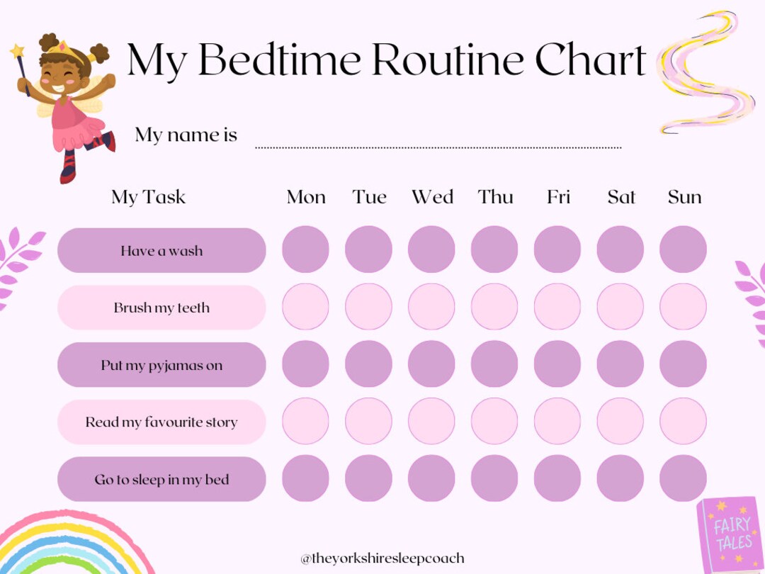 Bedtime Routine Reward Chart - Etsy