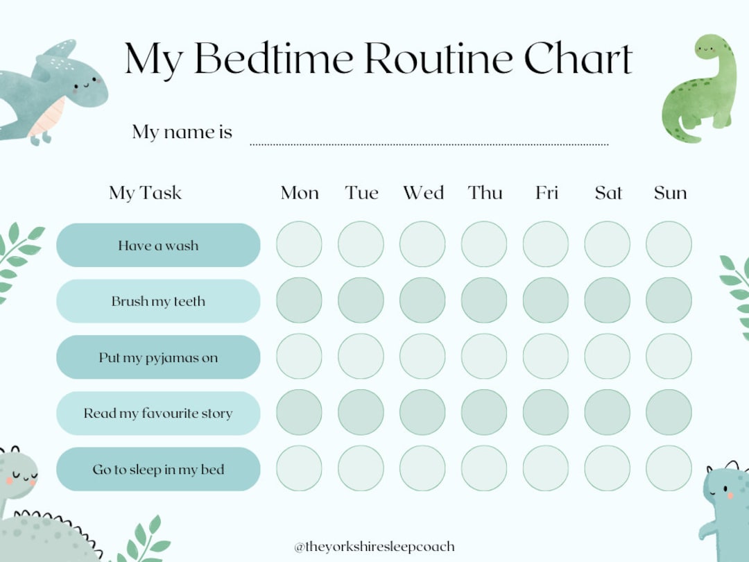 Bedtime Routine Reward Chart - Etsy