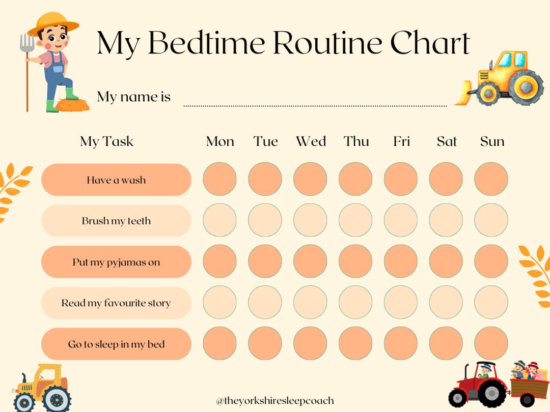 Bedtime Routine Reward Chart - Etsy