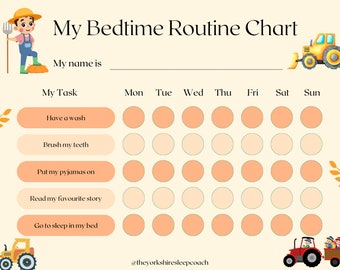 Bedtime Routine Reward Chart - Etsy