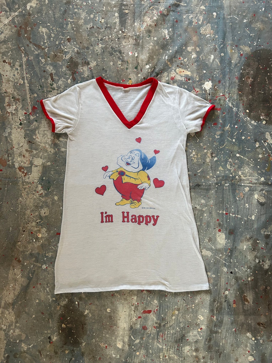 1960s Vintage Disney Snow White and the Seven Dwarfs Happy Dwarf Sleep ...