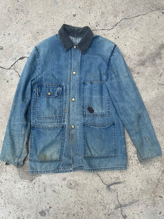 1960s Carters Watch the Wear Selvedge Denim Chore Coat - Gem