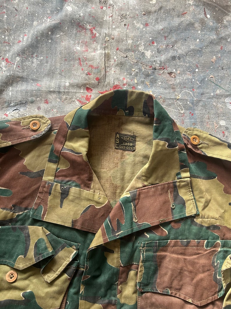 1950s Vintage Belgian Jigsaw Pattern Camo Paratrooper Jacket - Etsy