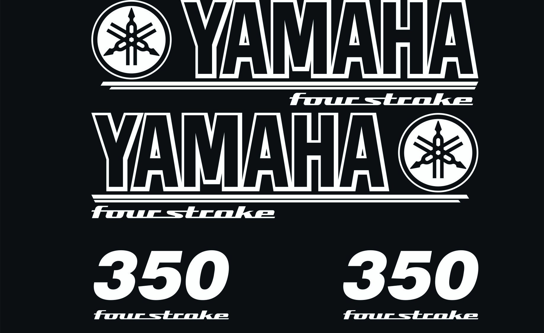 Yamaha Four Stroke Logo Emblem Decals Stickers Set Kit for Boat ...