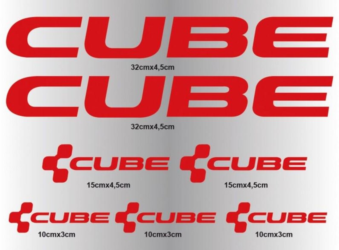 CUBE Bike Stickers Vinyl Decal Frame Cycle Bicycle Set Road White Black ...