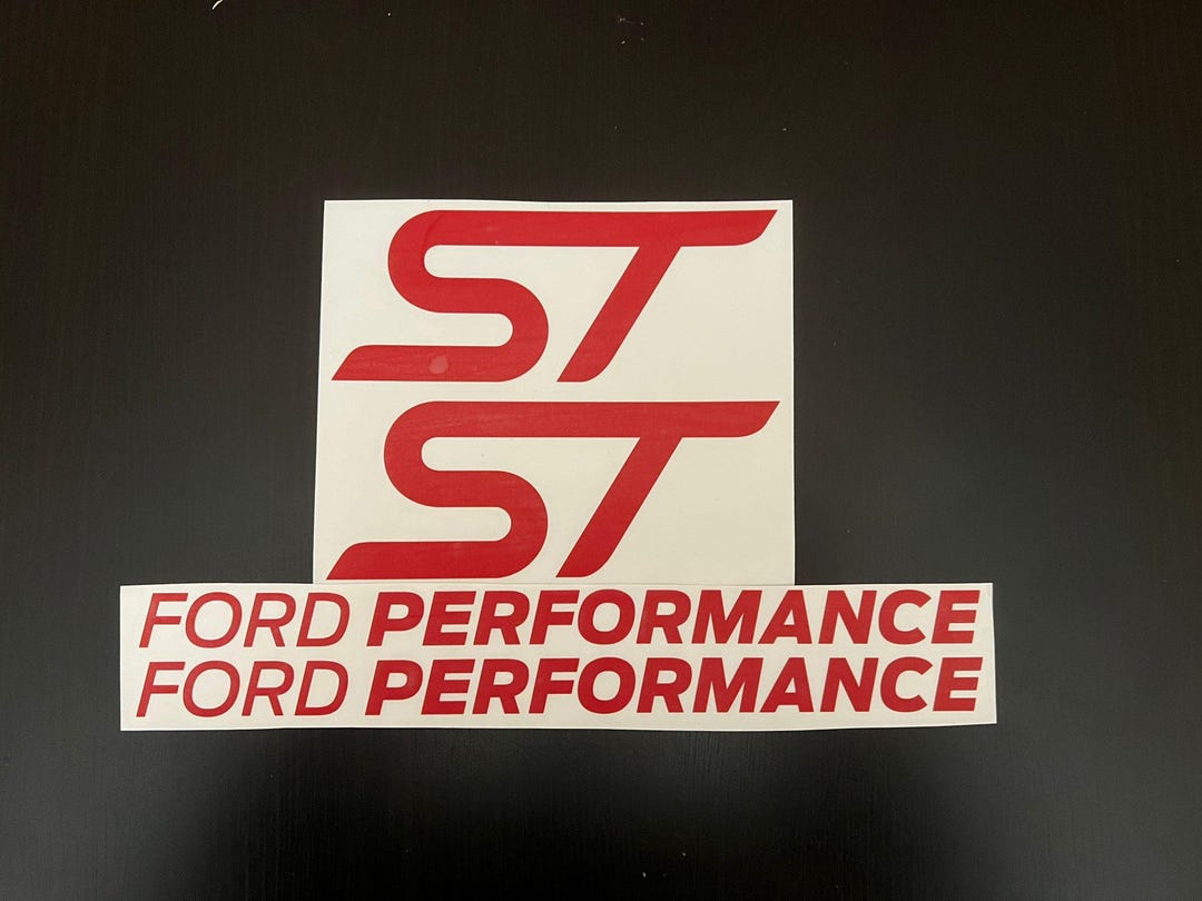Two Ford ST and Ford Performance Logo Decals Stickers for Car Bumper ...