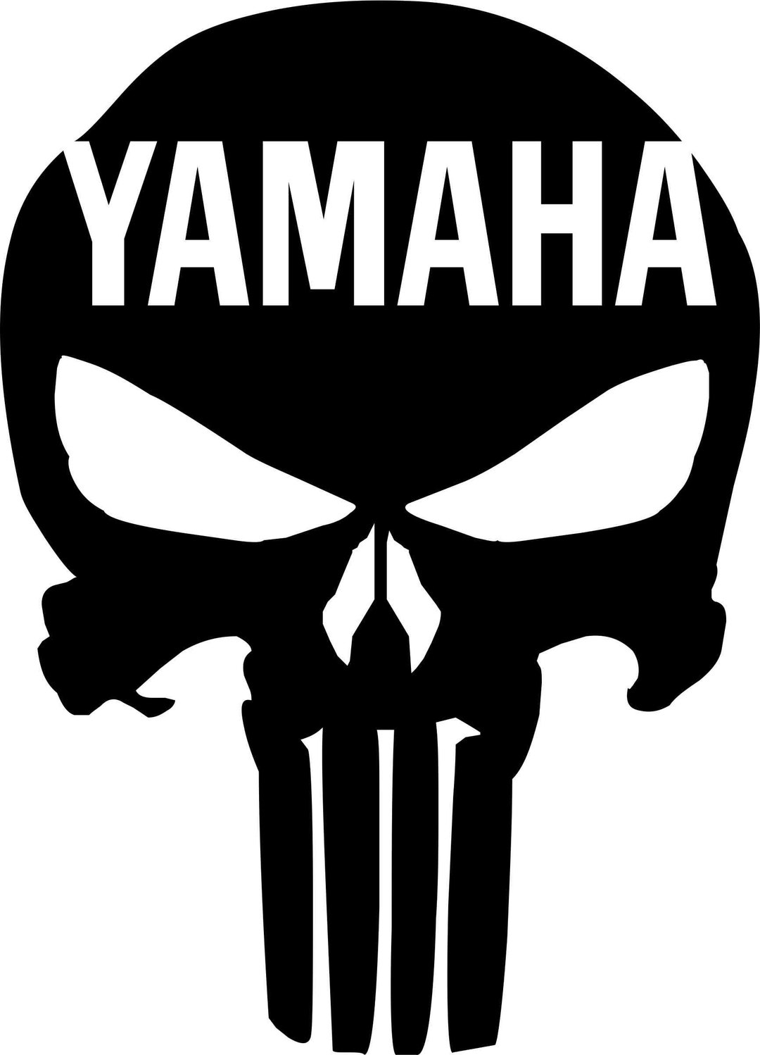 2pcs Yamaha Punisher Skull Decals Stickers Motorcycle Helmet Fuel Tank ...